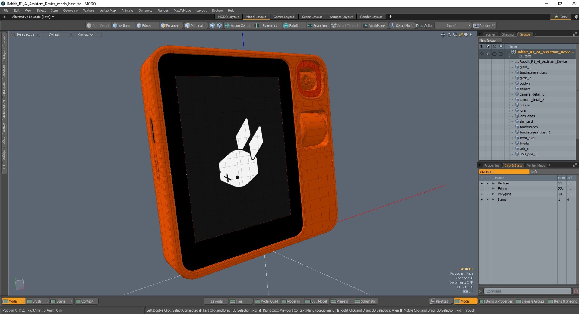 Rabbit R1 Ai Assistant Device Model Turbosquid 2215470