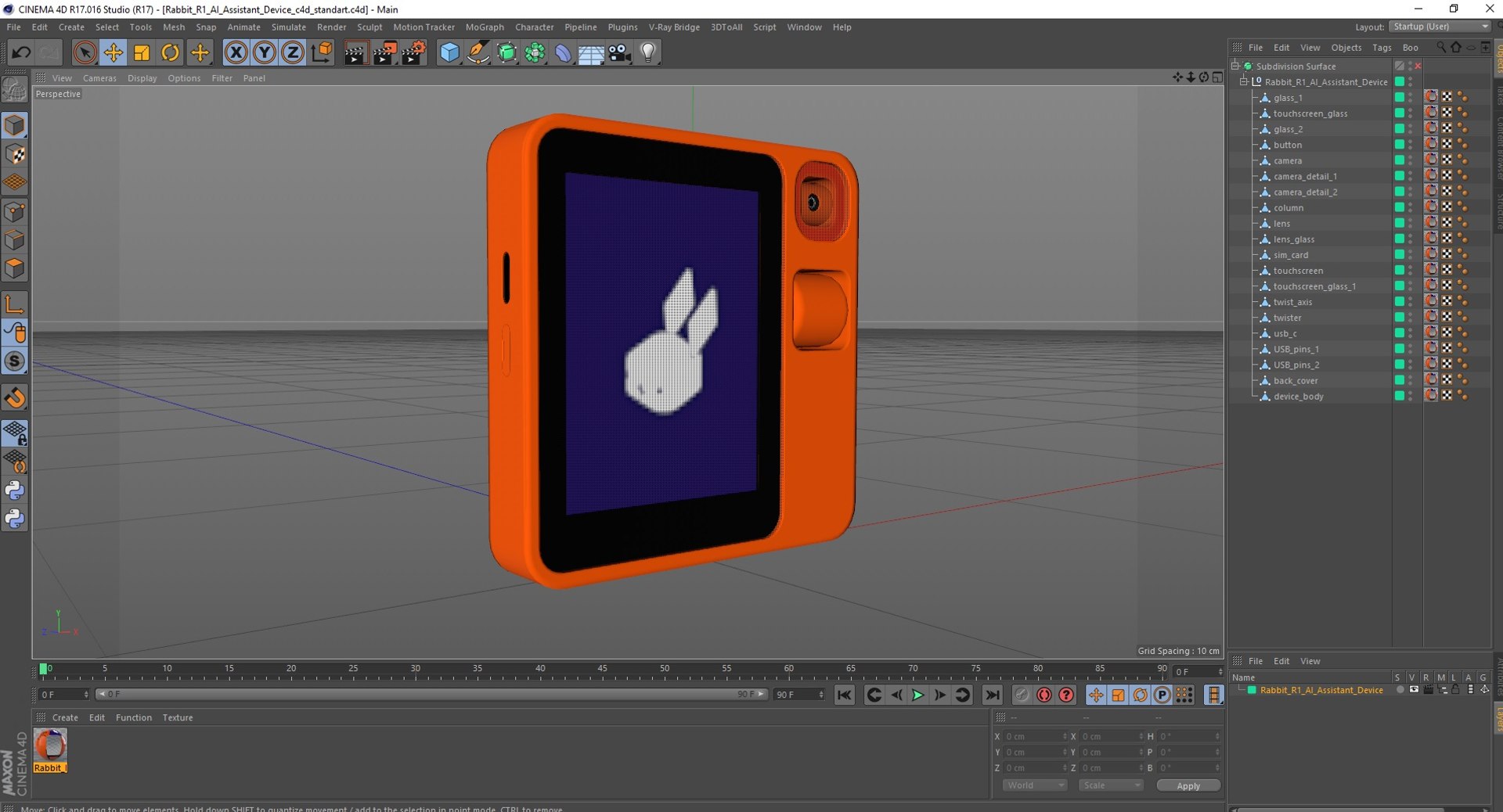 Rabbit R1 AI Assistant Device Model - TurboSquid 2215470