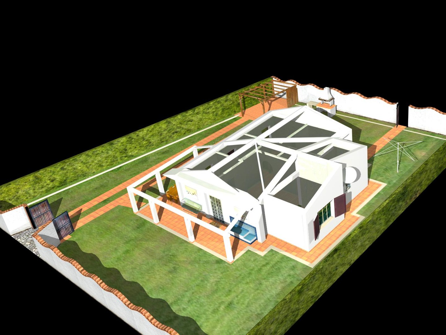 Villa Bungalow Italian House 3d Model