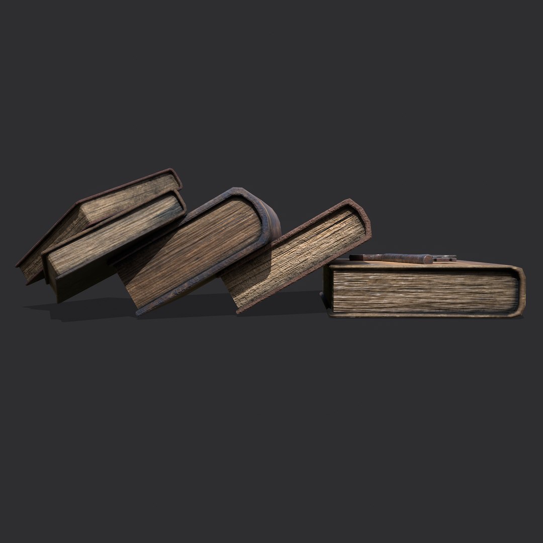 3D Model Medieval Book Stack And Keys - TurboSquid 1734706