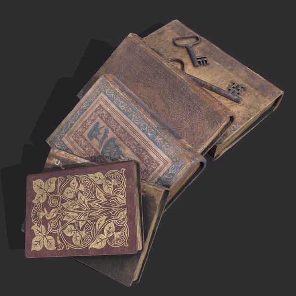 3D model Medieval Book Stack and Keys - TurboSquid 1734706