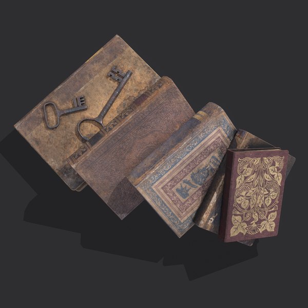 3D model Medieval Book Stack and Keys - TurboSquid 1734706