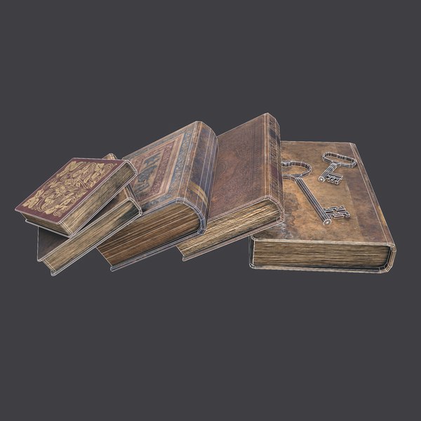 3D model Medieval Book Stack and Keys - TurboSquid 1734706