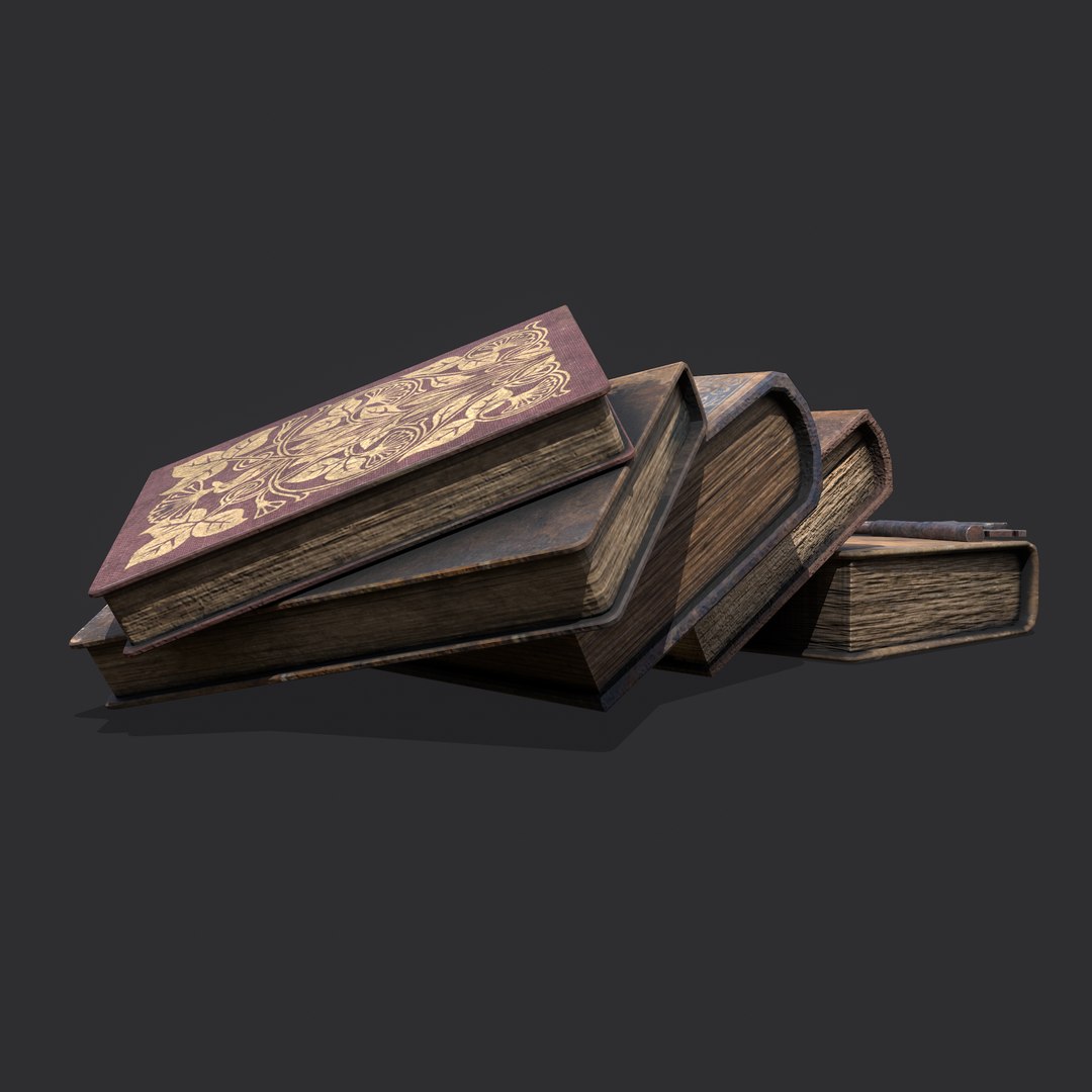 3D Model Medieval Book Stack And Keys - TurboSquid 1734706