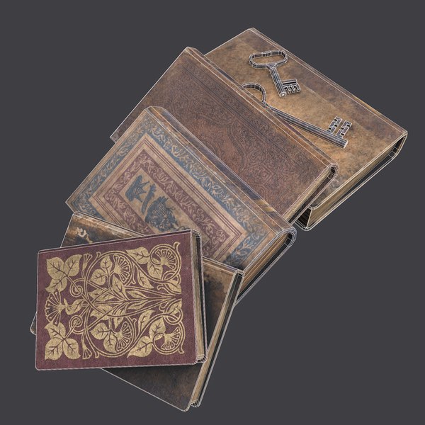 3D model Medieval Book Stack and Keys - TurboSquid 1734706
