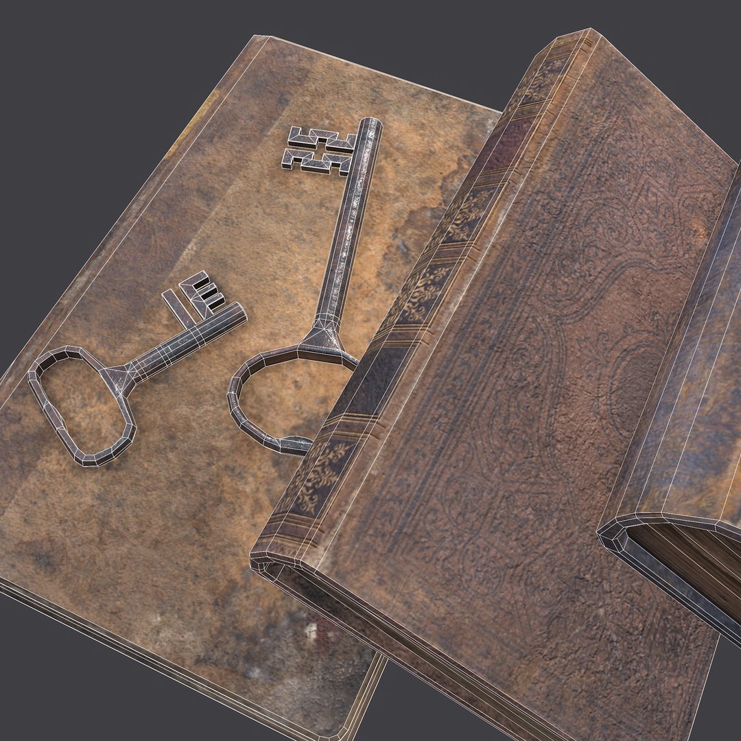 3D model Medieval Book Stack and Keys - TurboSquid 1734706