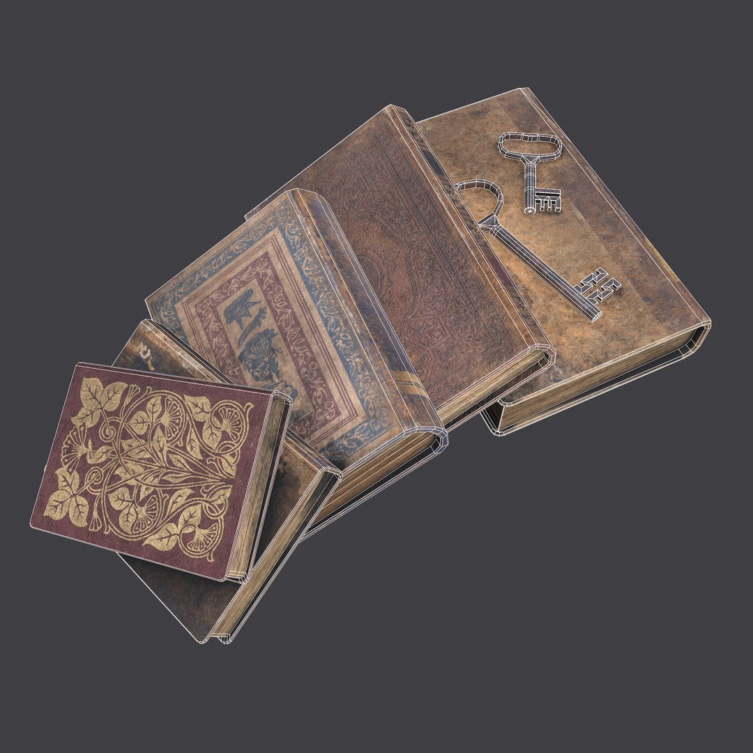 3D model Medieval Book Stack and Keys - TurboSquid 1734706