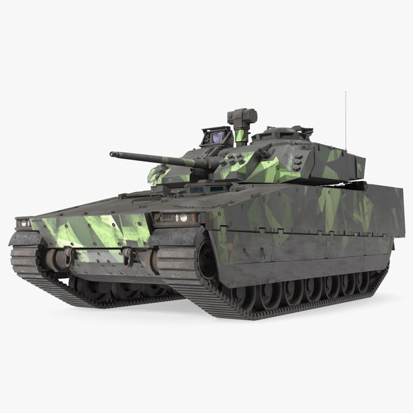 3D модель Грязный шведский боевой танк Strf 90 Mk IV - TurboSquid 2391898