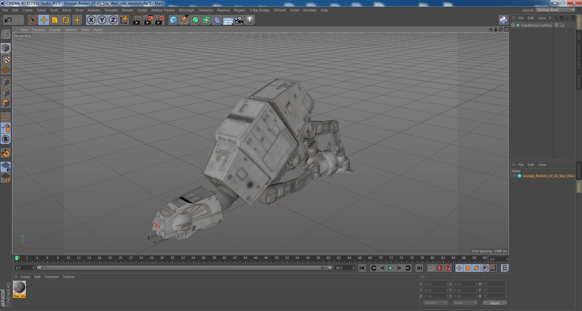 Grunge Broken AT-AT Star Wars model - TurboSquid 2111439