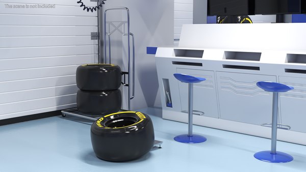 modelo 3d Carro de ruedas y ruedas Pit Stop - TurboSquid 2311851