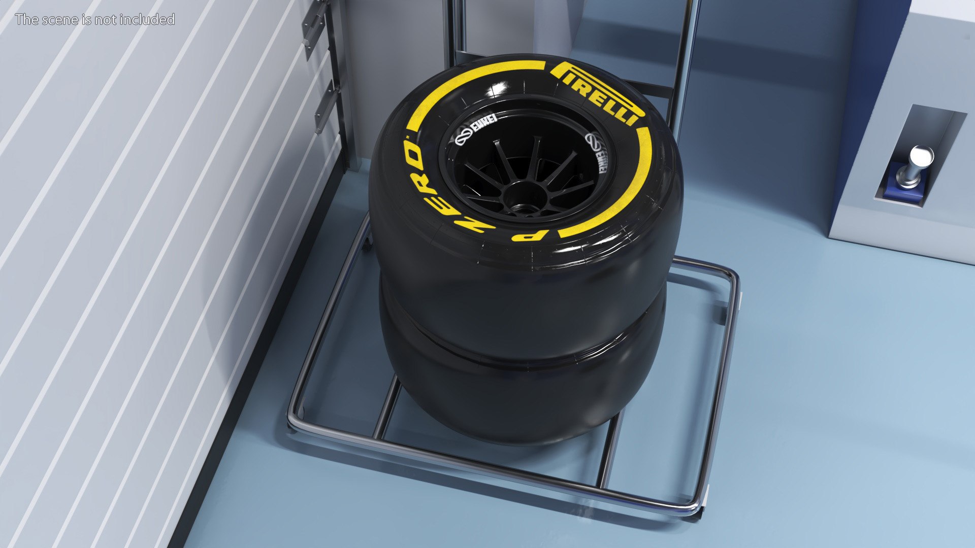 3D Pit Stop Wheel Cart And Wheels - TurboSquid 2311851