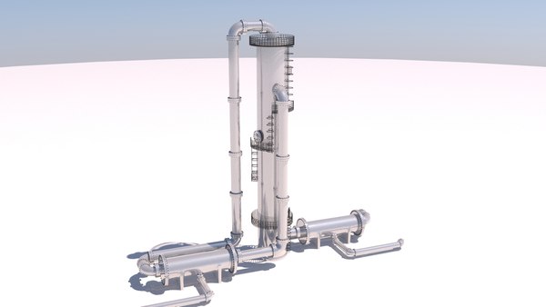 modelo 3d Columna de destilación de refinería - TurboSquid 2018869