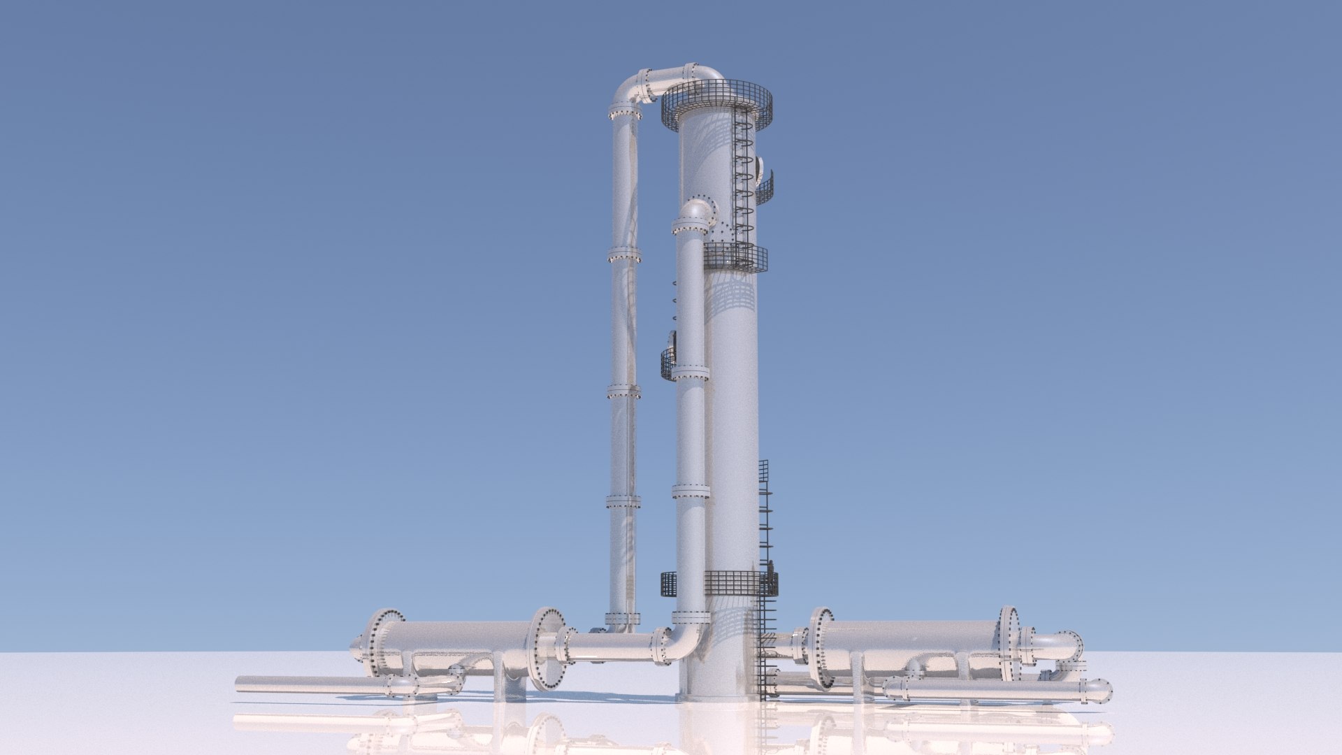 3D Refinery Distillation Column Model - TurboSquid 2018869