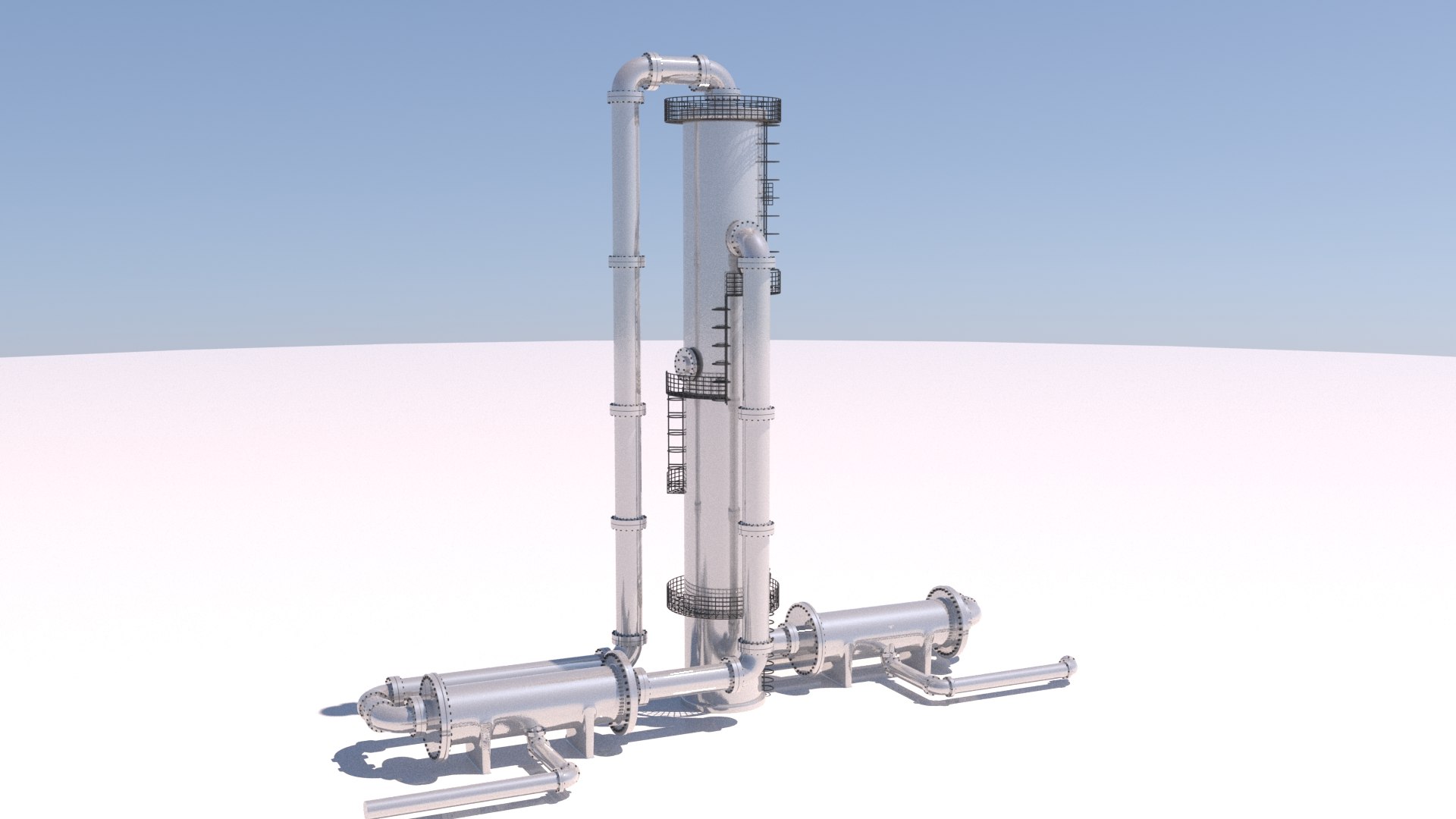 3D Refinery Distillation Column Model - TurboSquid 2018869