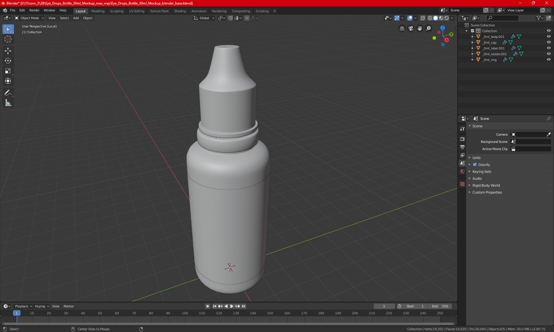 Eye Drops Bottle 30ml Mockup Model - TurboSquid 2152181