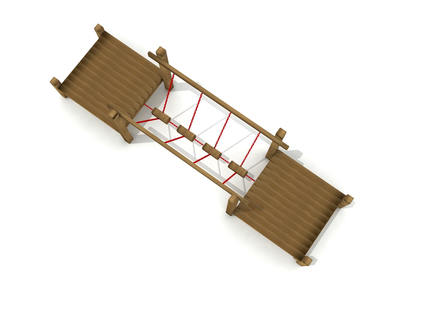 3D Wood Chain Bridge - TurboSquid 1586646