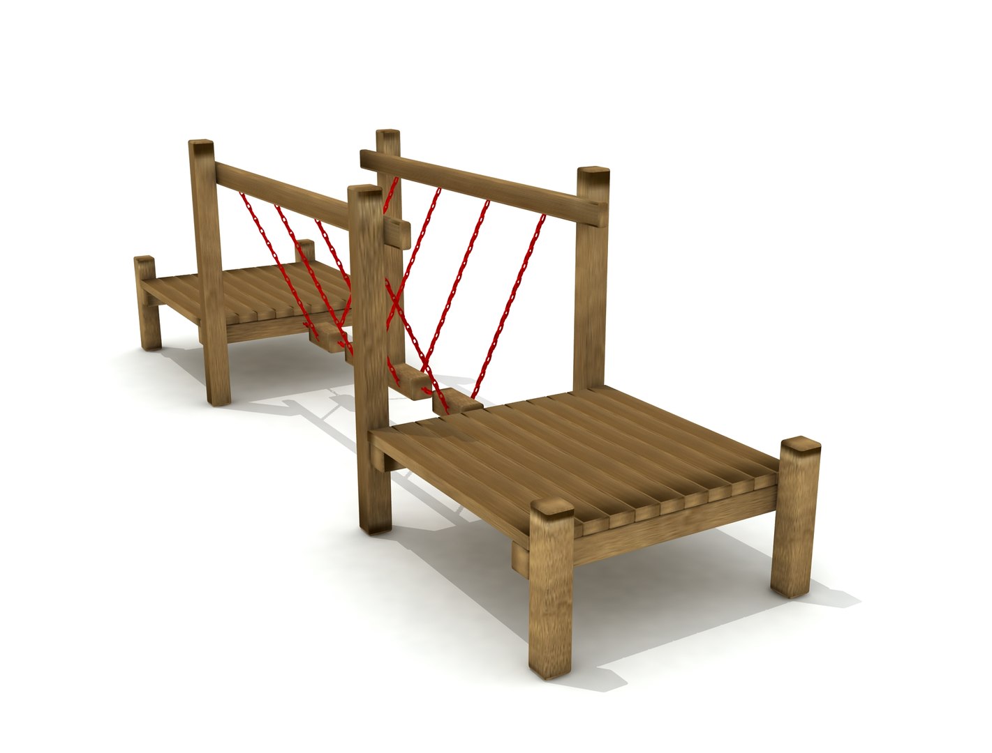 3D Wood Chain Bridge - TurboSquid 1586646