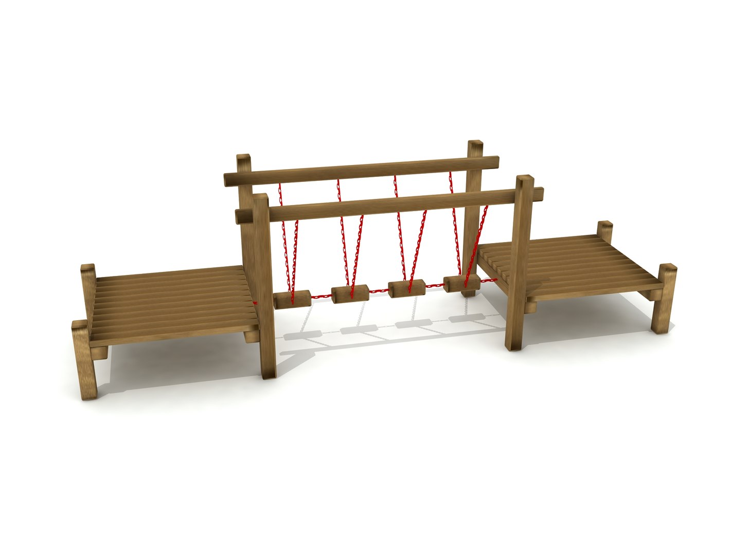 3D Wood Chain Bridge - TurboSquid 1586646