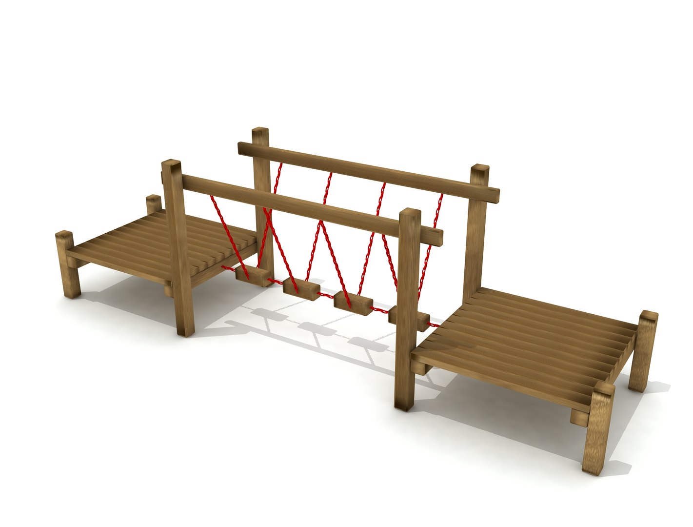 3D Wood Chain Bridge - TurboSquid 1586646