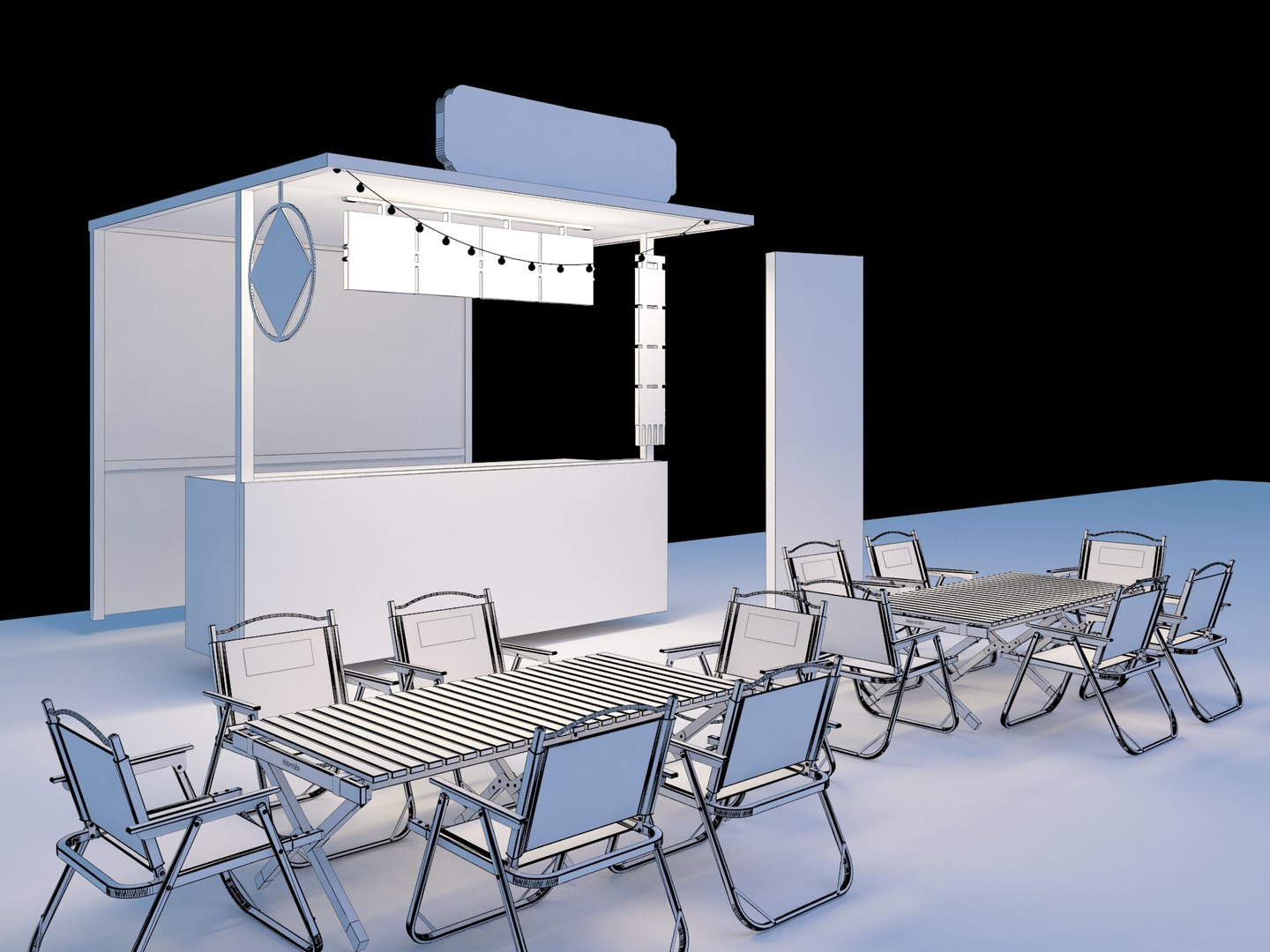 3D Brine Stalls Market Stalls Night Market Stalls Camping Stalls Dining ...