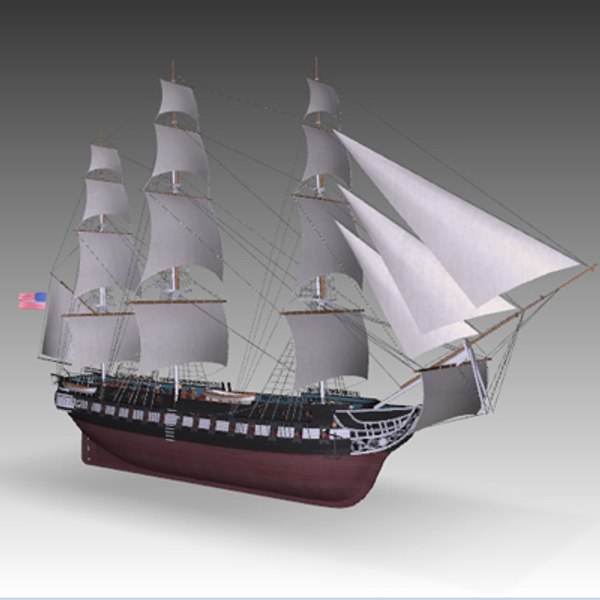 3d model uss constitution