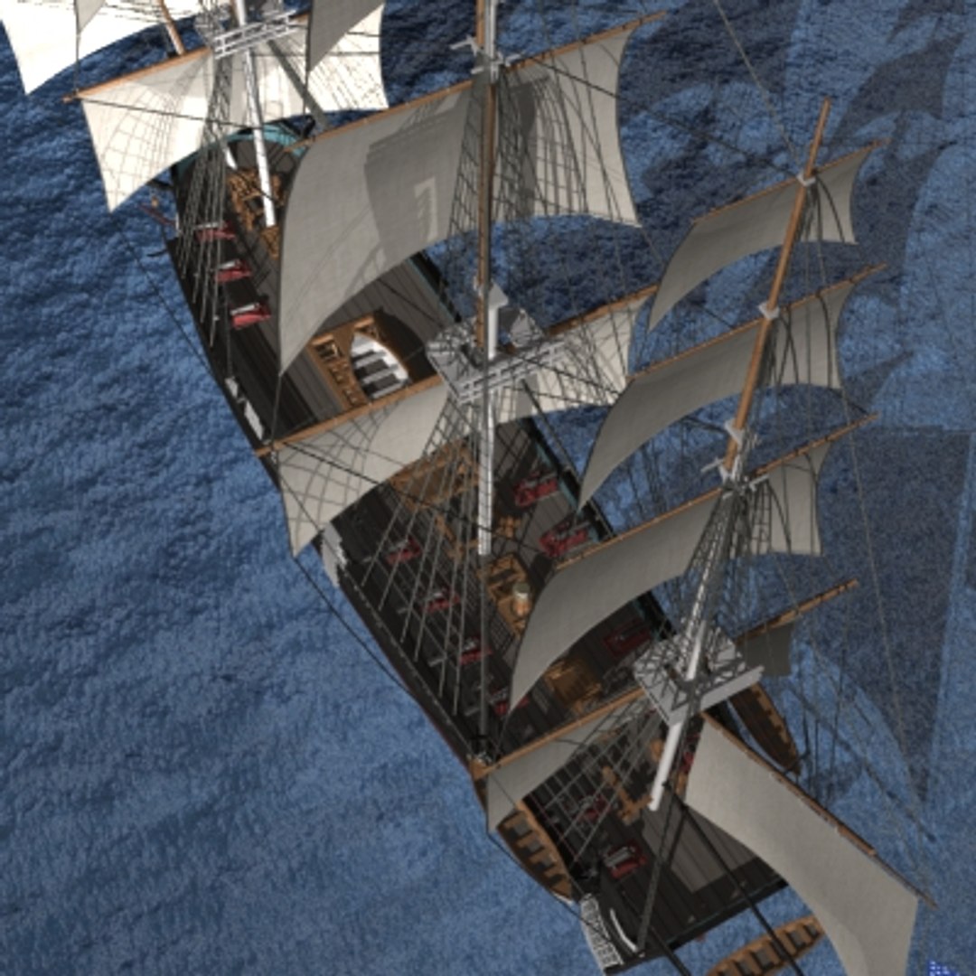 3d model uss constitution