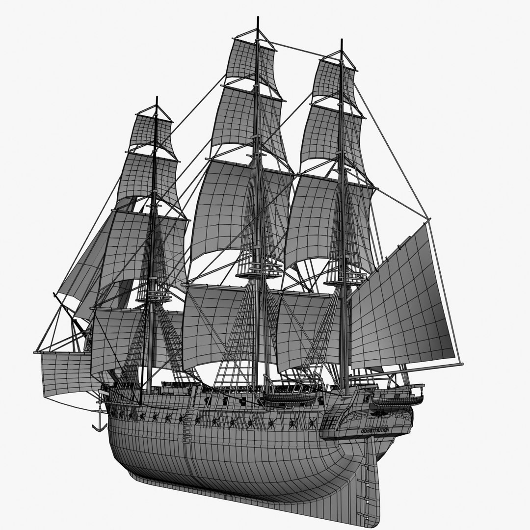 3d model uss constitution