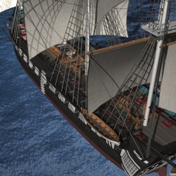 3d model uss constitution