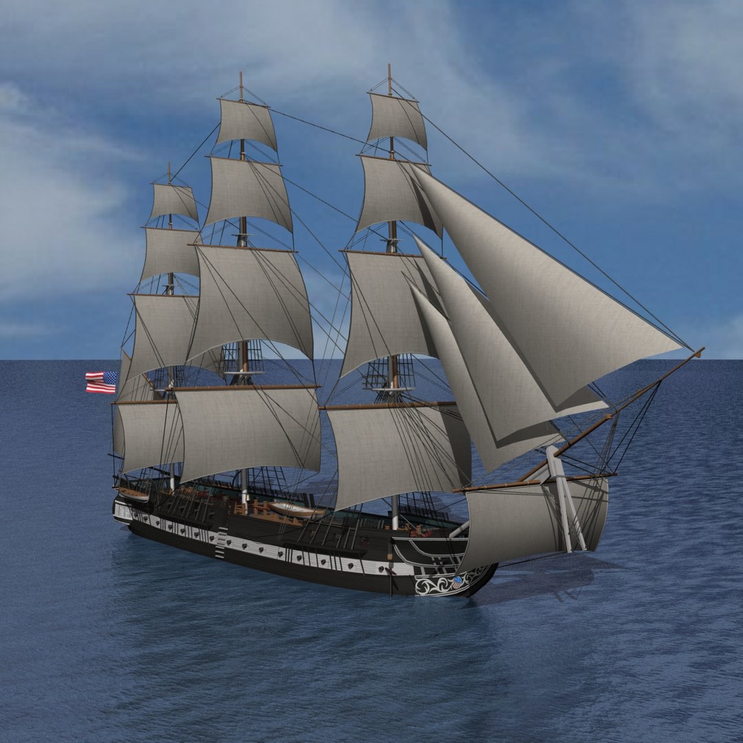 3d model uss constitution