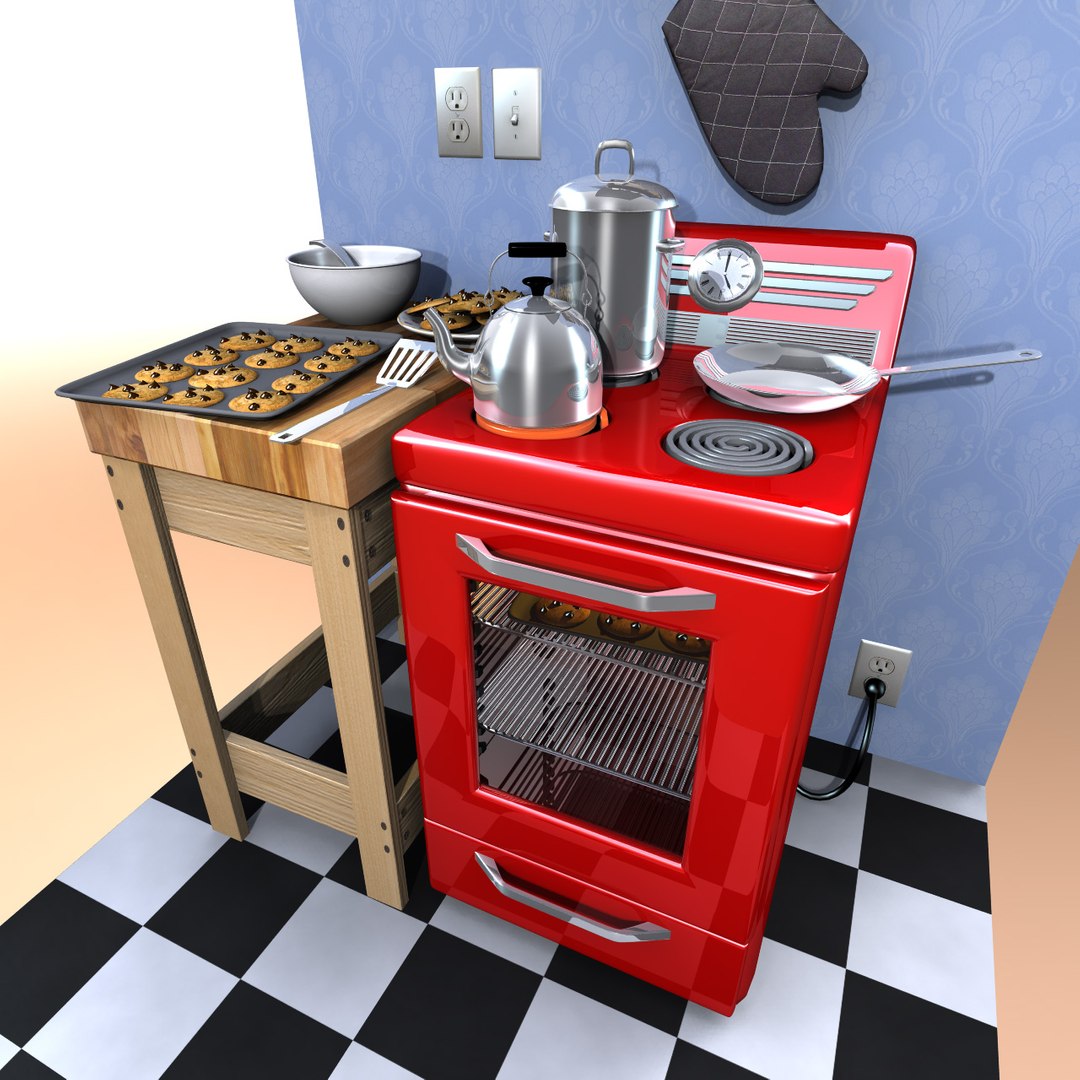 Cartoon Oven 3d Obj