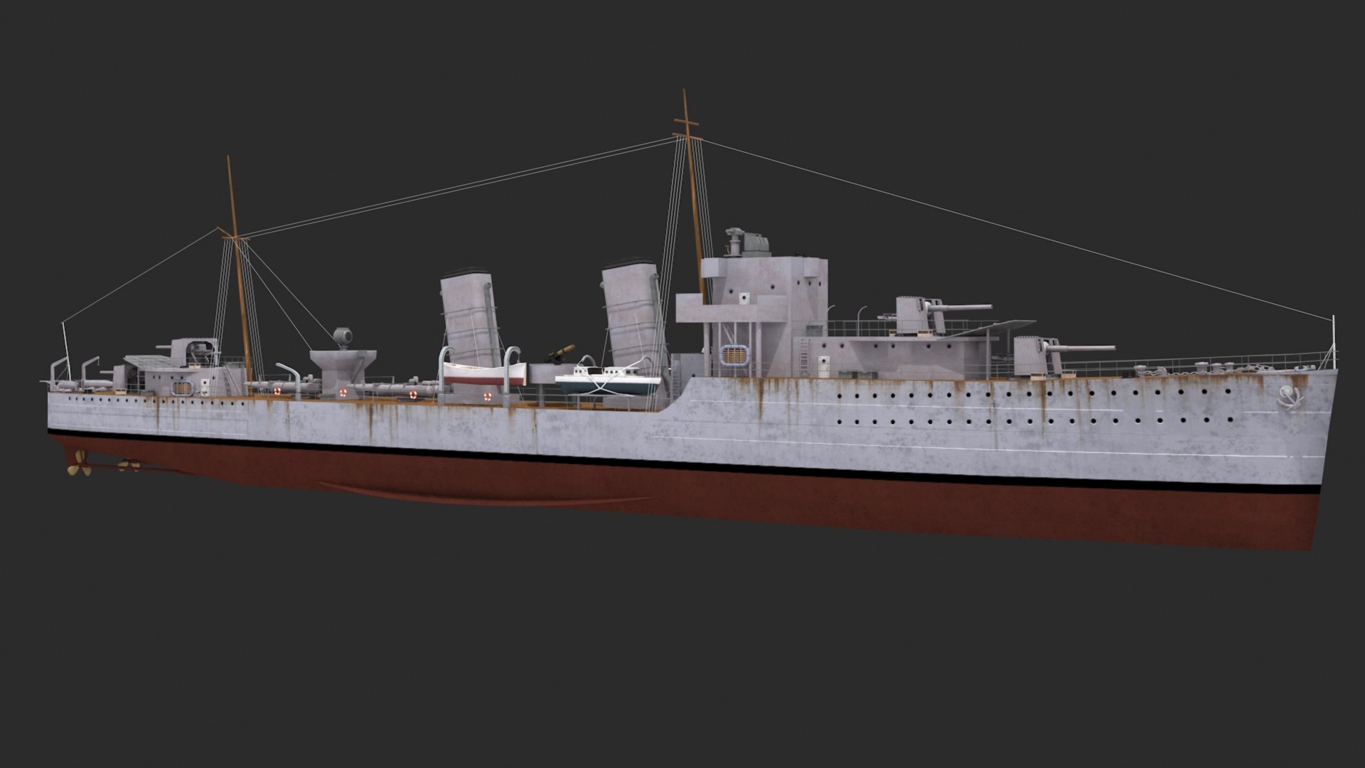 3D HMS Acasta Destroyer Model - TurboSquid 2173192