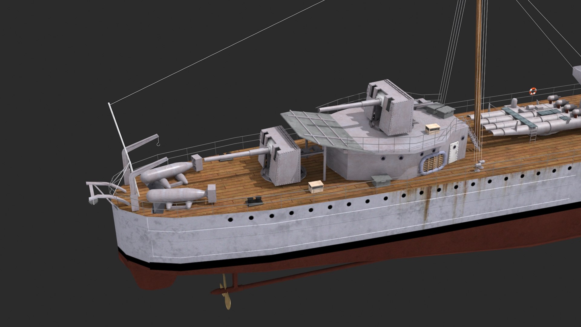 3D HMS Acasta Destroyer Model - TurboSquid 2173192