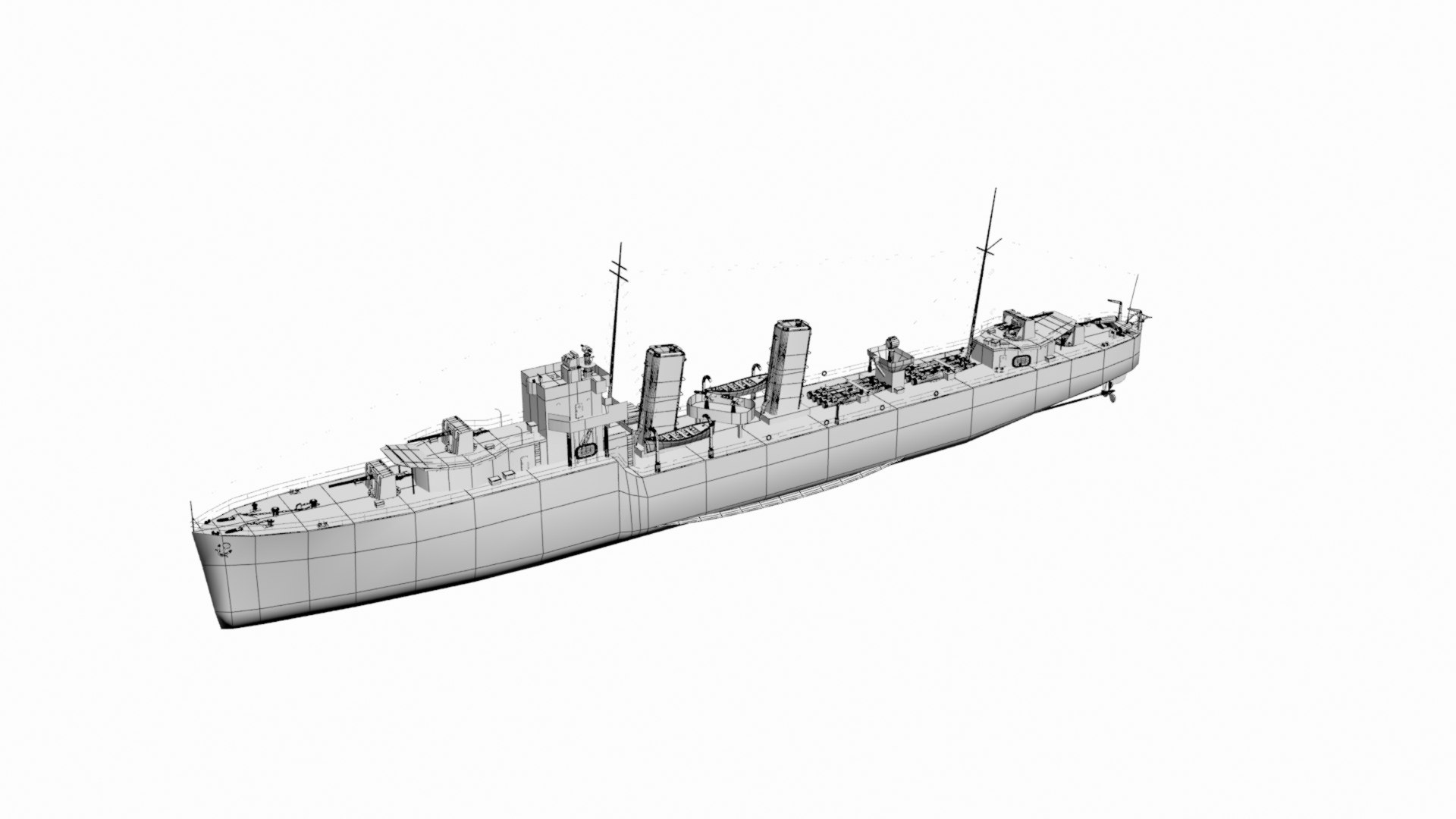 3D HMS Acasta Destroyer Model - TurboSquid 2173192