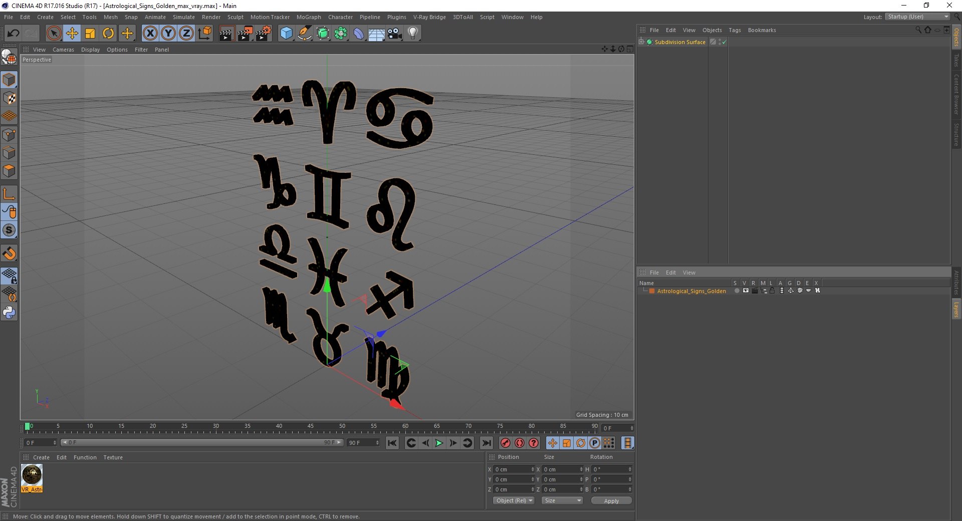 Astrological Signs Golden 3D Model - TurboSquid 2062978