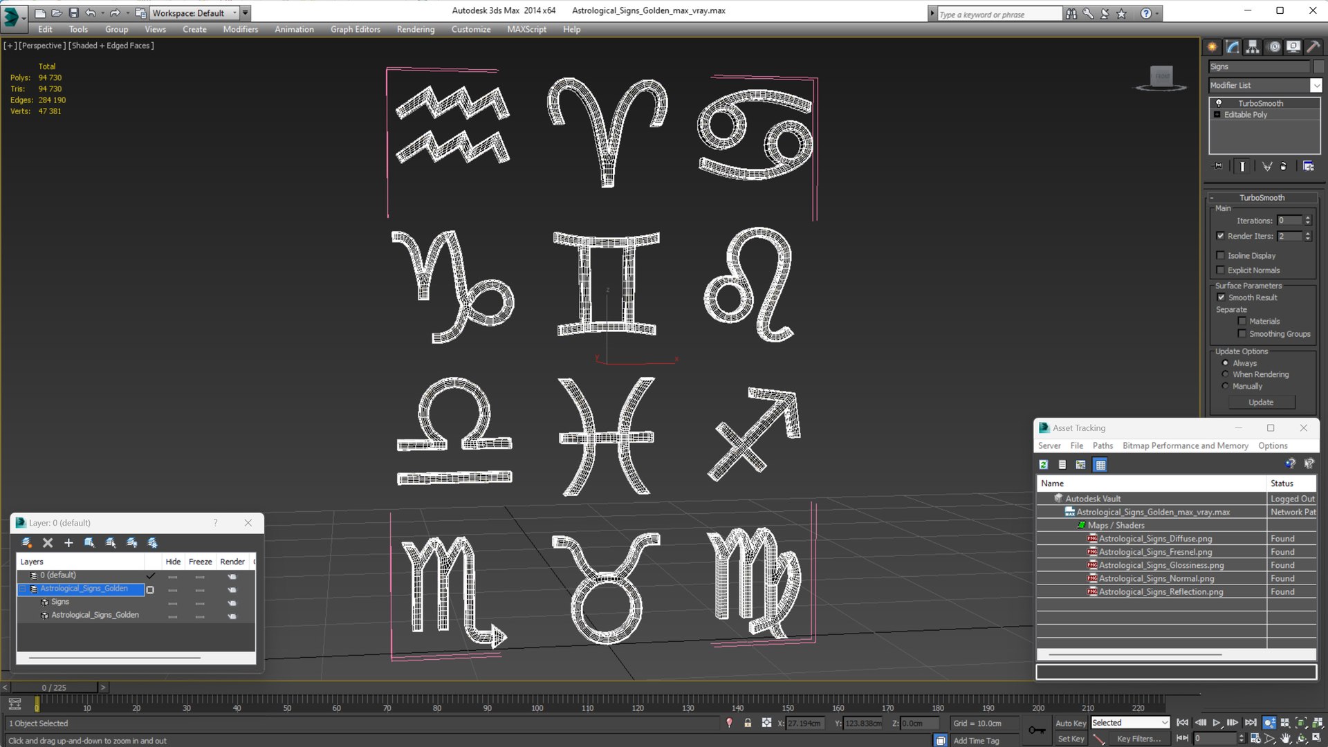 Astrological Signs Golden 3D model - TurboSquid 2062978