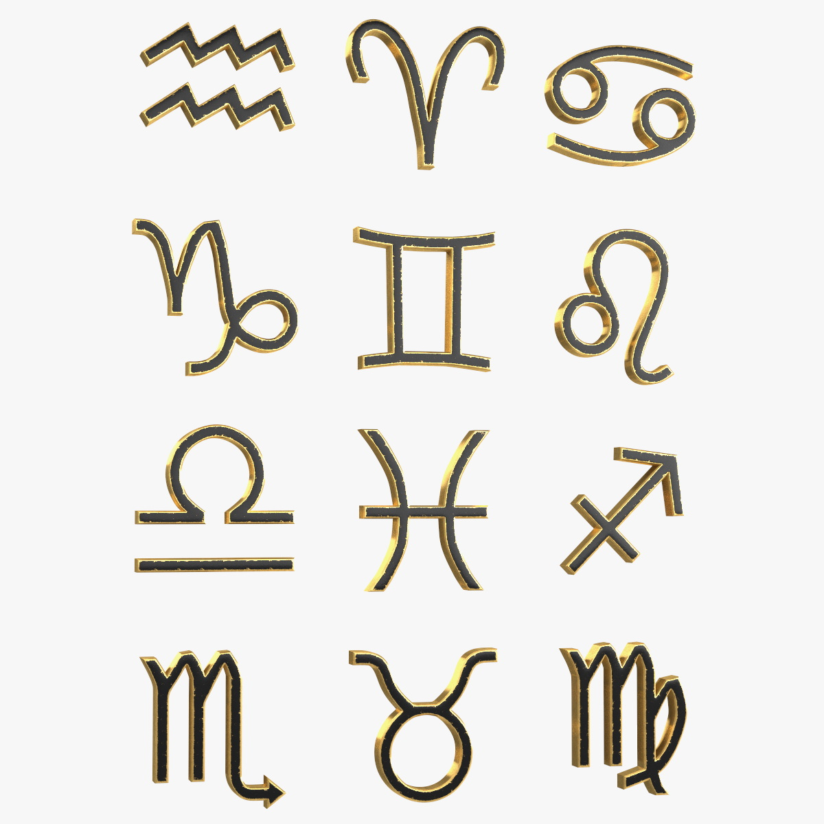 modelo 3d Signos Astrológicos Dorados - TurboSquid 2062978