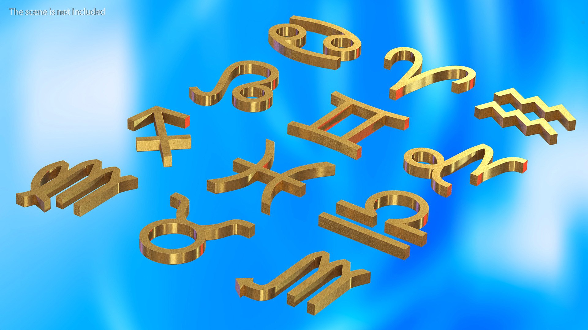 Astrological Signs Golden 3D Model - TurboSquid 2062978
