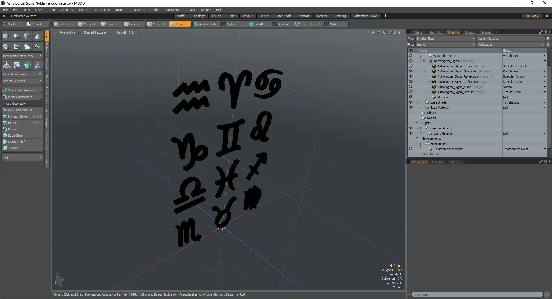 Astrological Signs Golden 3D Model - TurboSquid 2062978