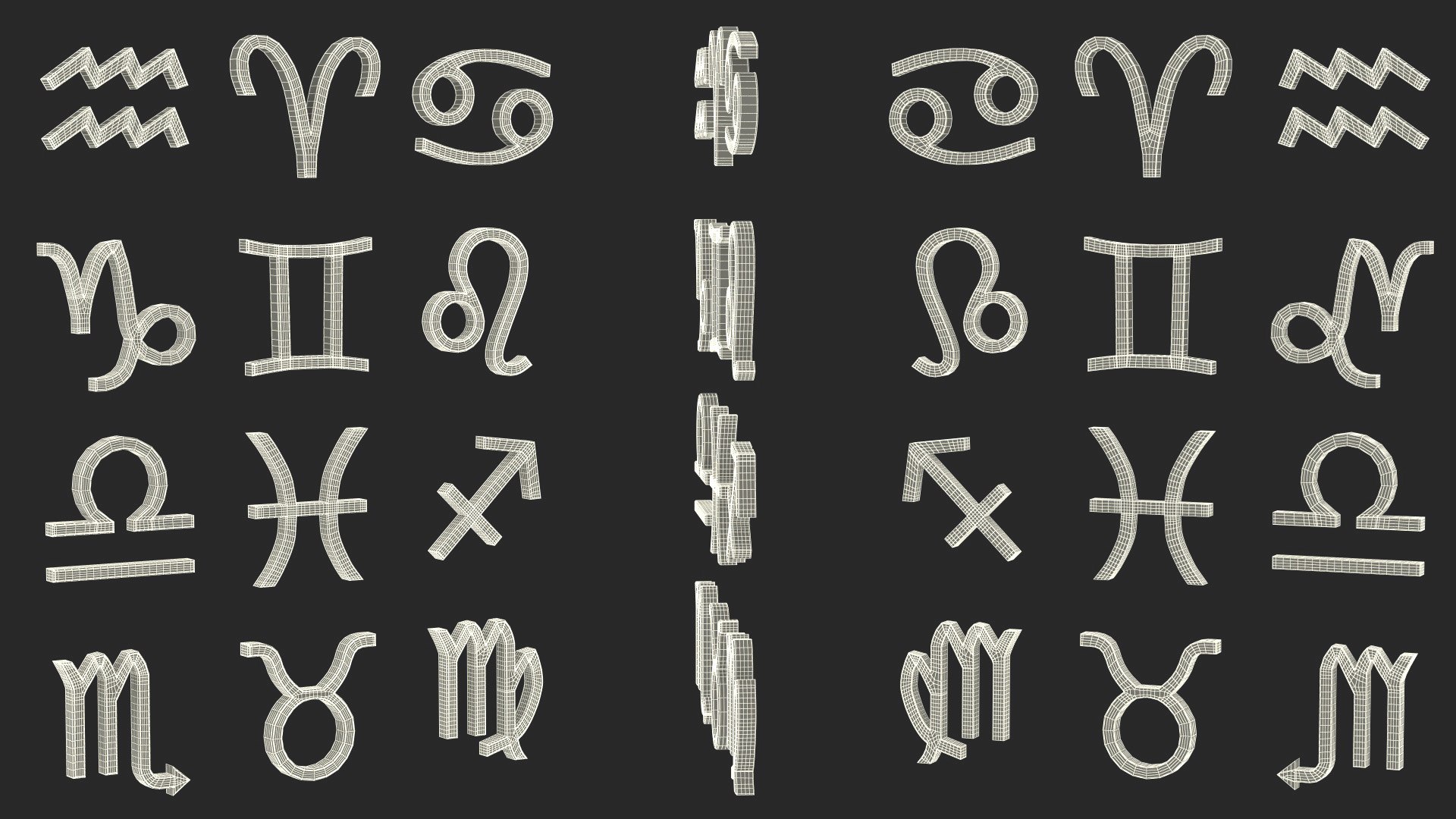 Astrological Signs Golden 3D Model - TurboSquid 2062978