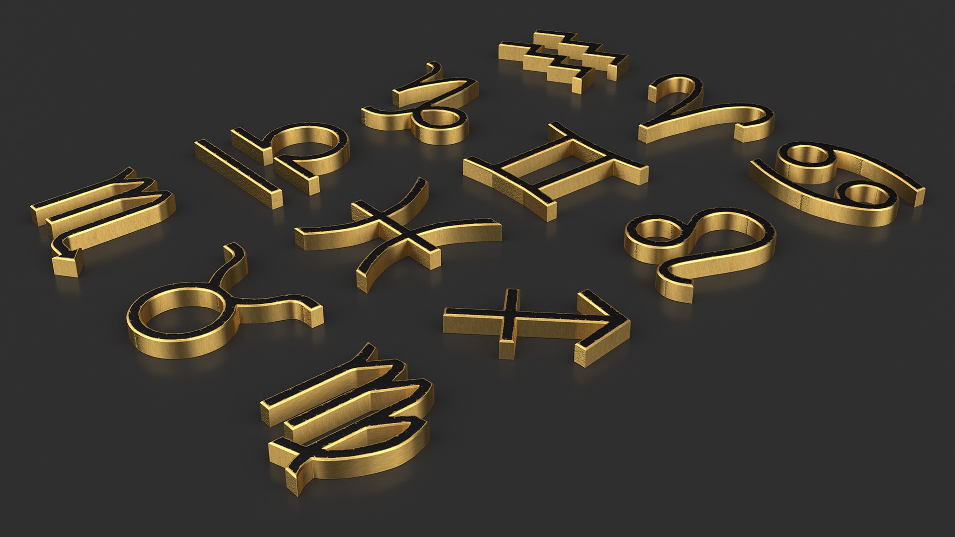 Astrological Signs Golden 3D model - TurboSquid 2062978
