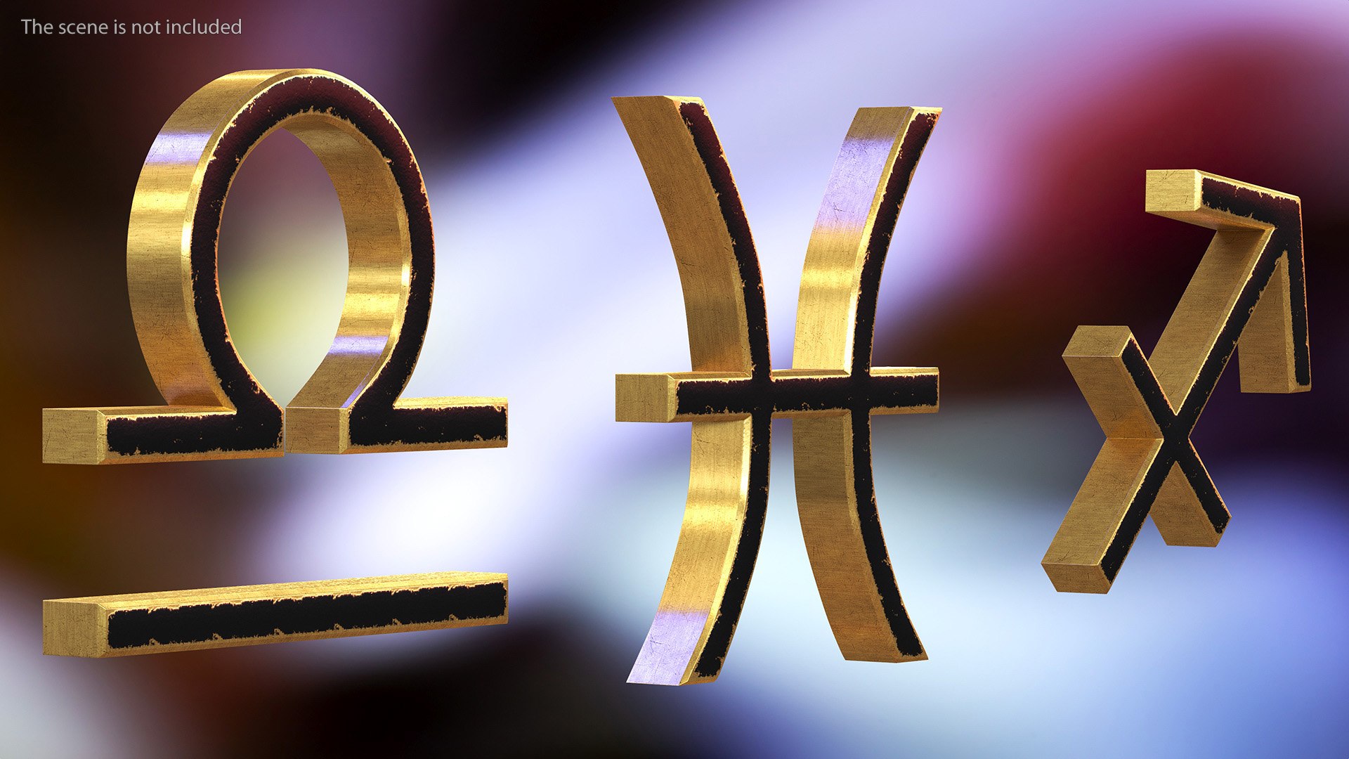 Astrological Signs Golden 3D Model - TurboSquid 2062978