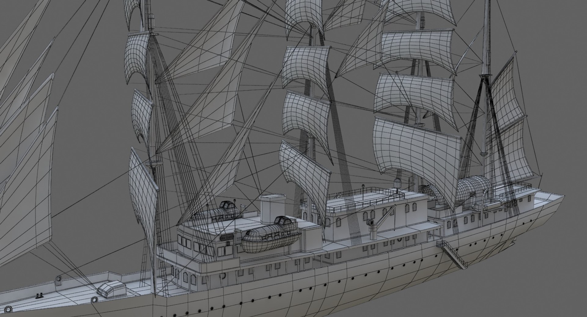 3d Sea Cloud Cruise Ship Model