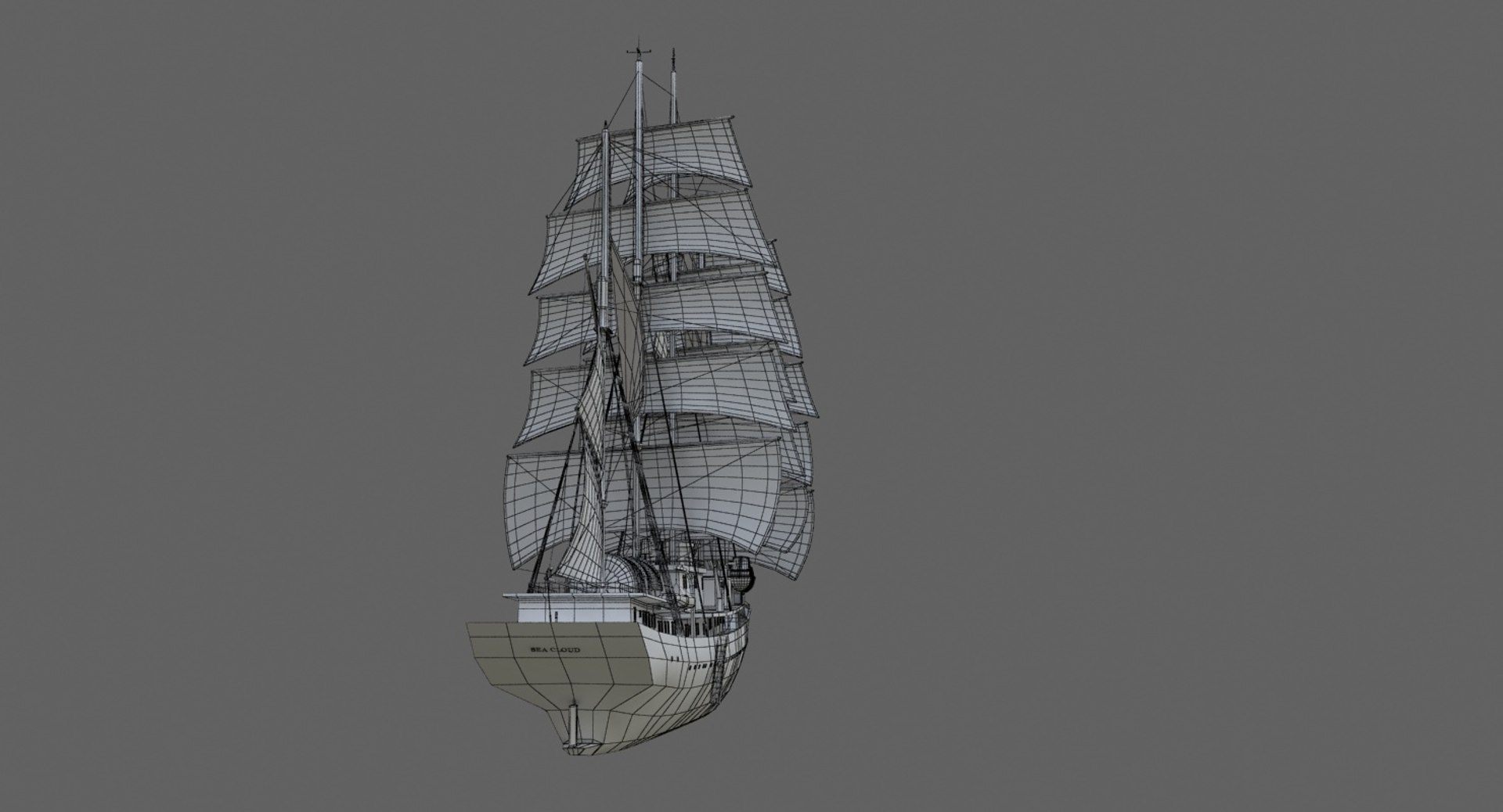 3d Sea Cloud Cruise Ship Model