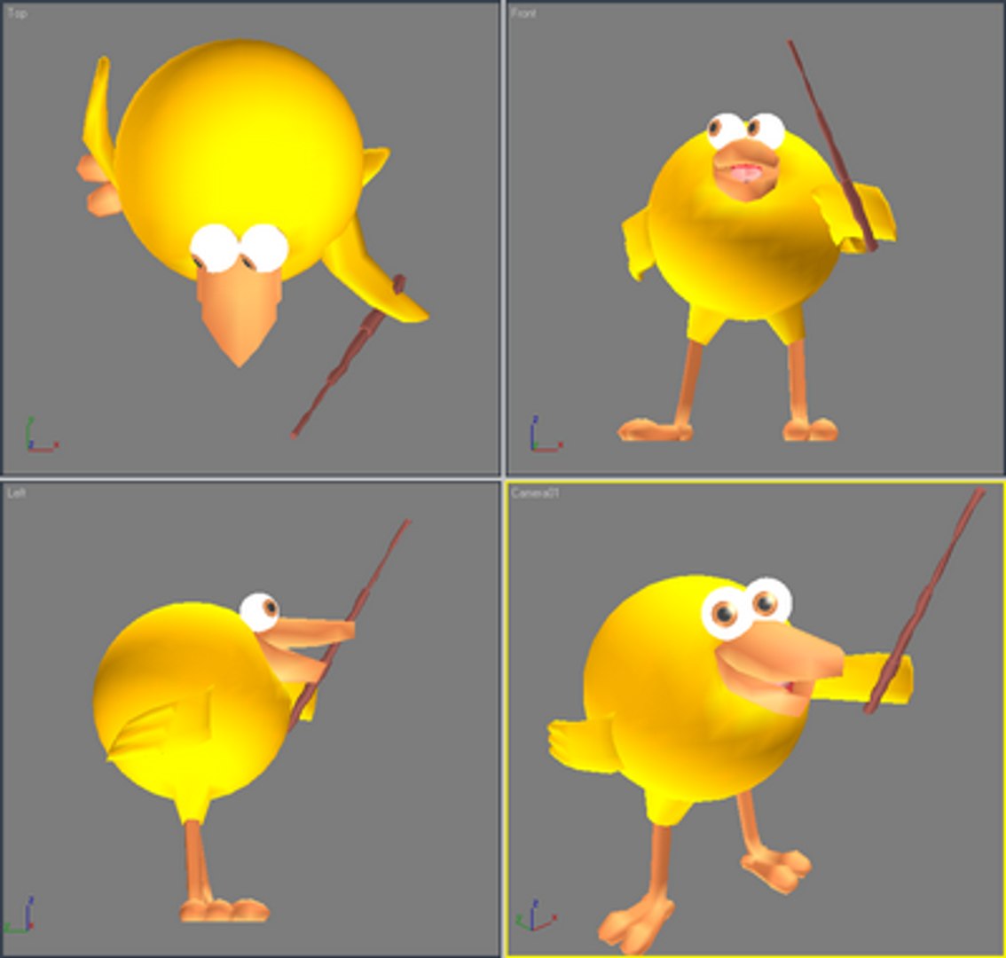 3d baby chicken character