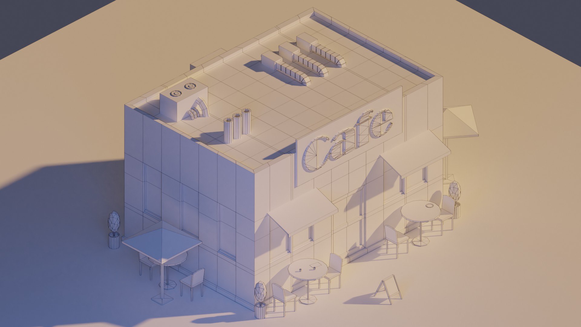 3D coffee house plates model - TurboSquid 1443643