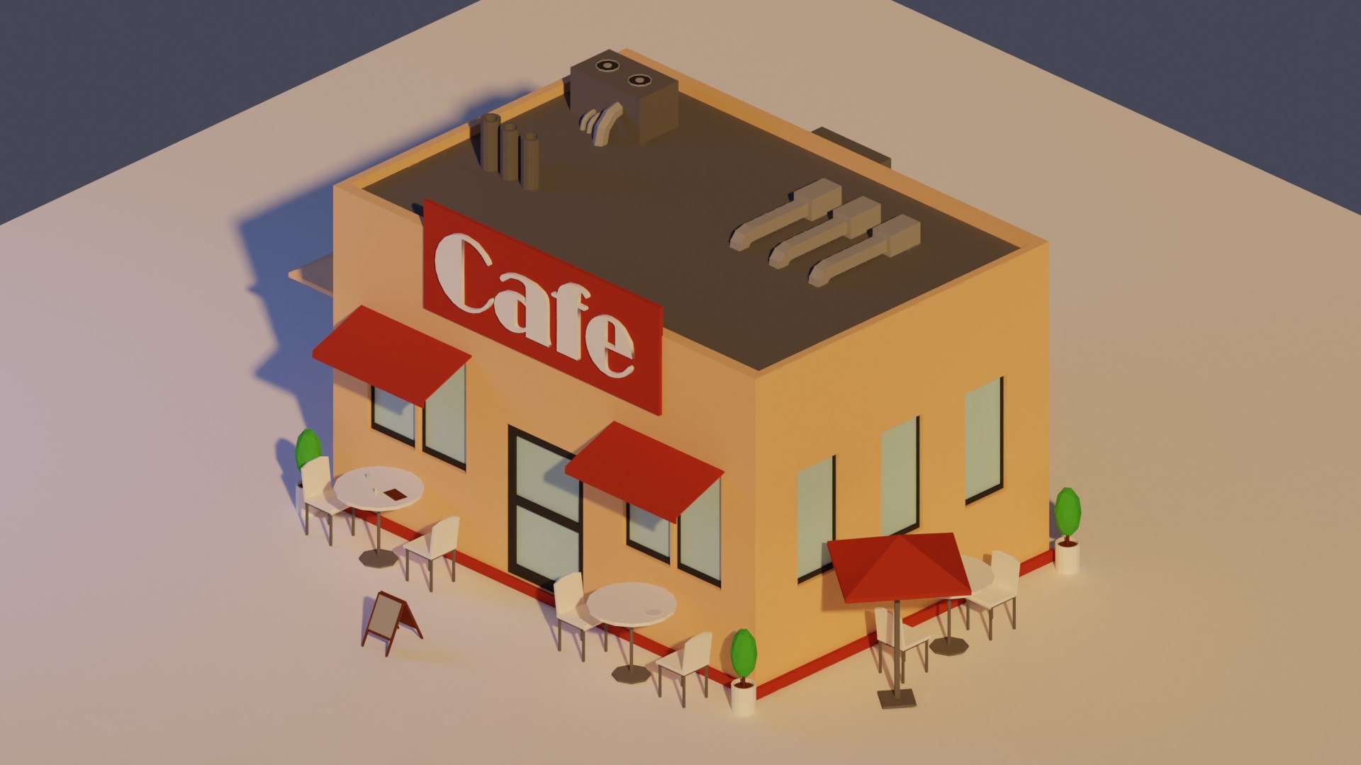 3D coffee house plates model - TurboSquid 1443643