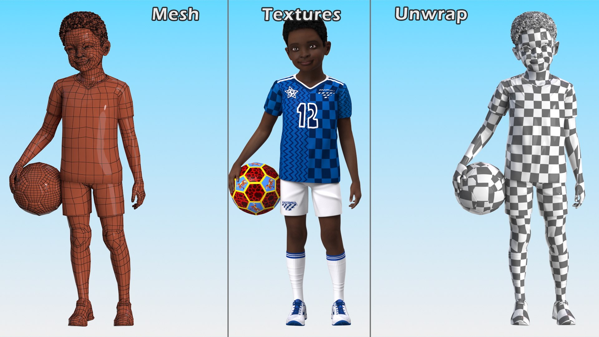 Black Child Boy Holding Ball model - TurboSquid 1955650