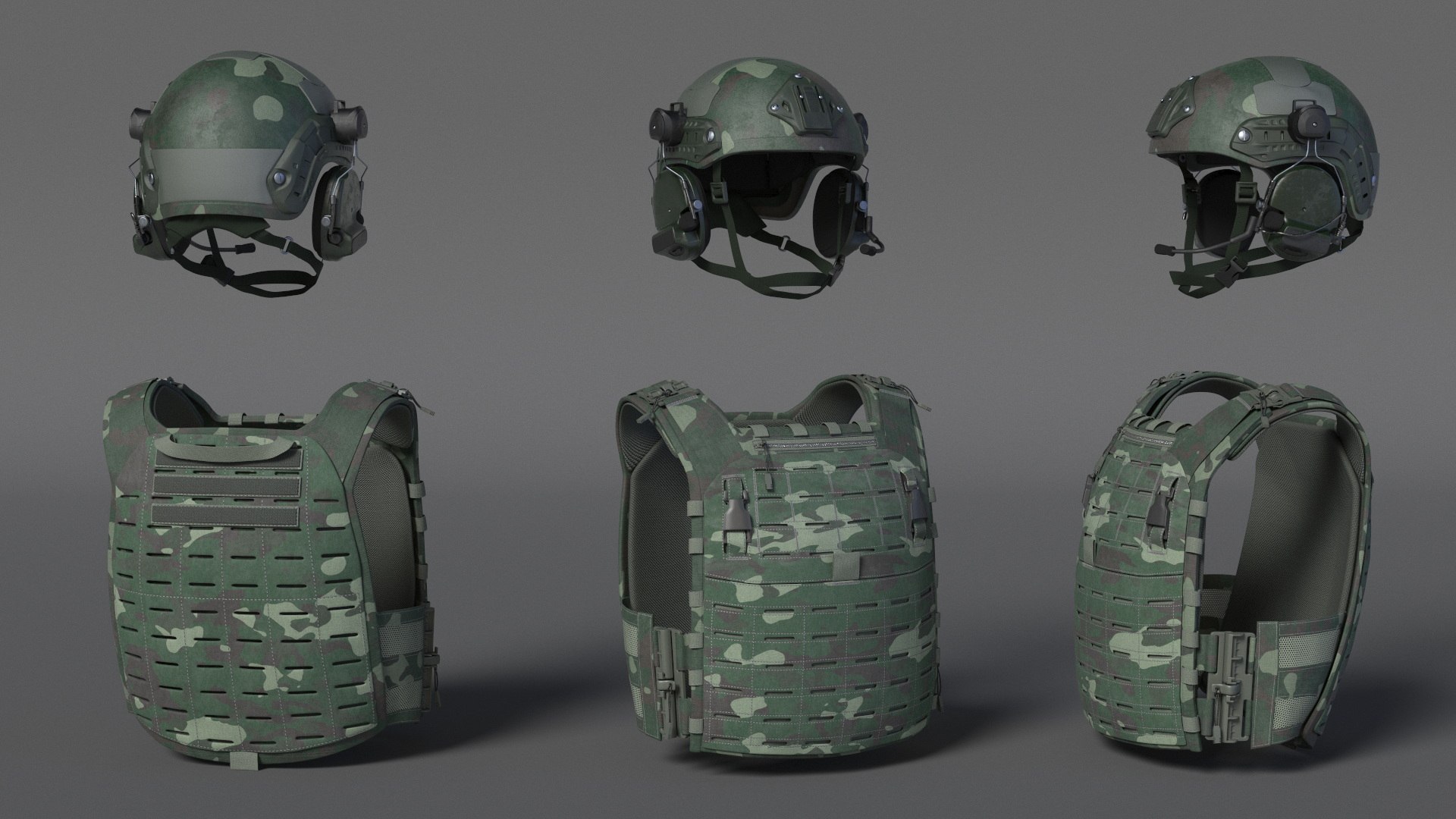 3D Adjustable Bulletproof Vest With Helmet - TurboSquid 2344250