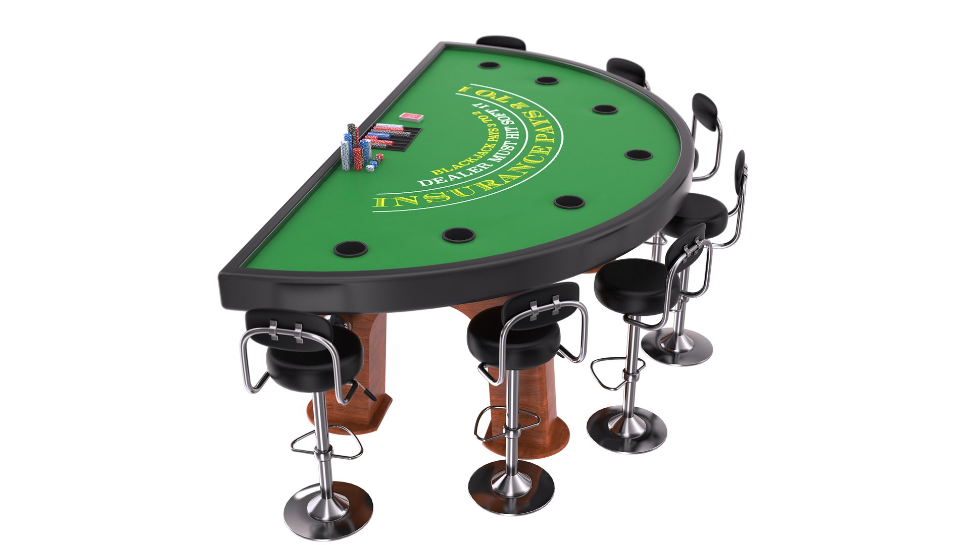 3D Blackjack Table - TurboSquid 1880466