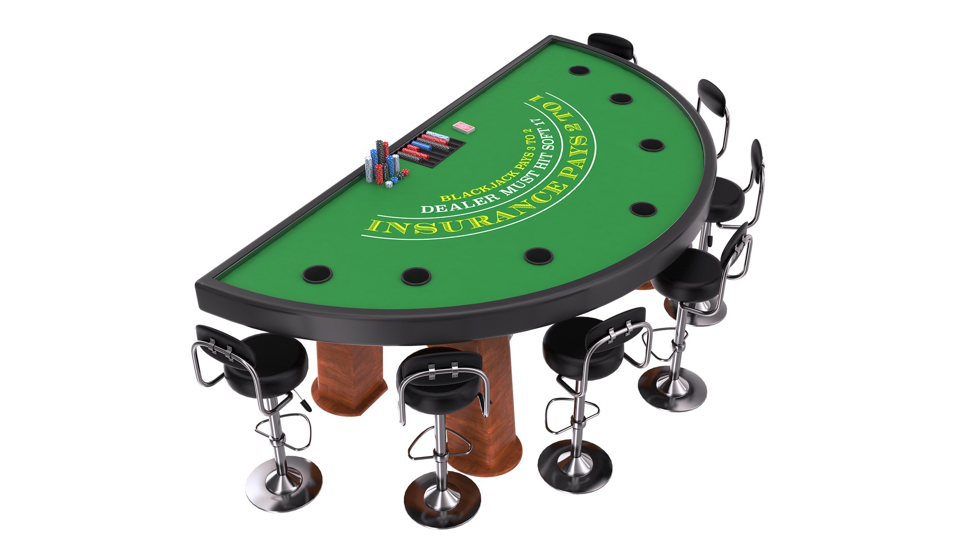 3D Blackjack Table - TurboSquid 1880466